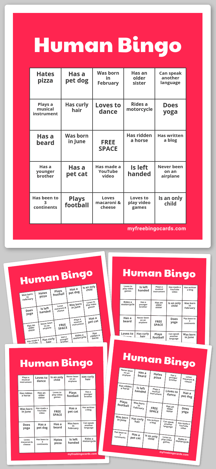 Virtual Human Bingo