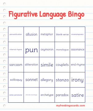 Figurative Language Bingo