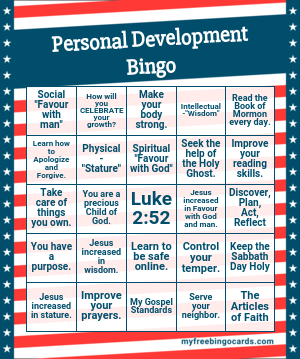 Personal Development Bingo