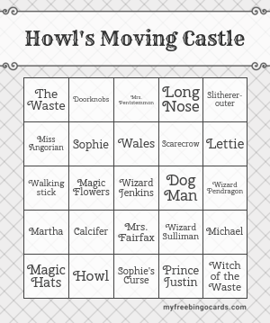 Howl's Moving Castle Bingo
