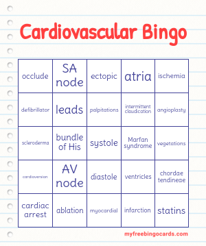 Cardiovascular Bingo