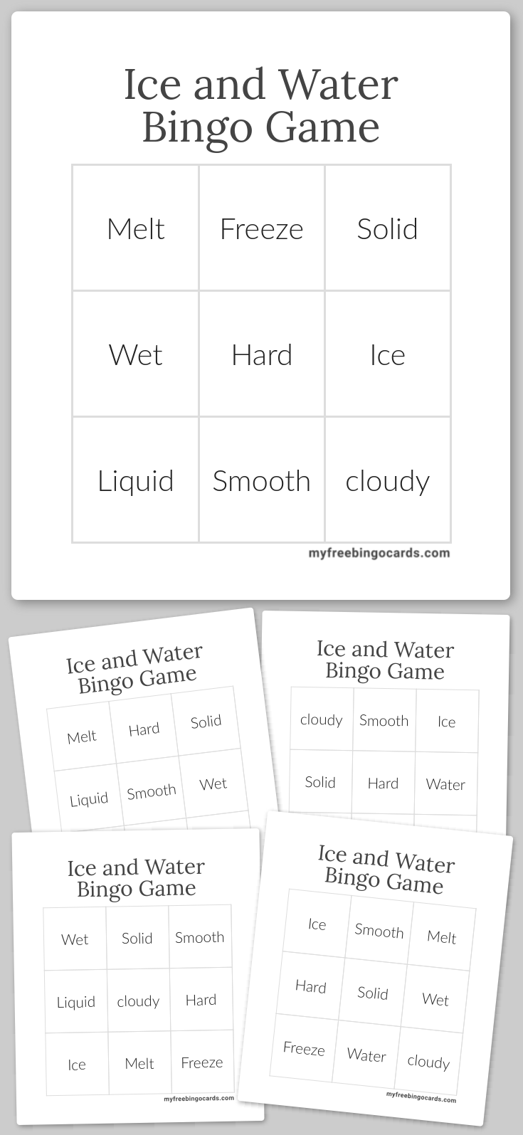 Virtual Ice and Water Bingo Game