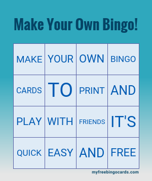 Print 100+ Make Your Own Bingo! Cards
