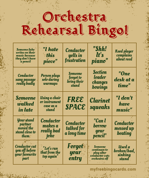 Orchestra Rehearsal Bingo!
