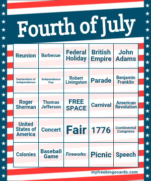 Fourth of July Bingo