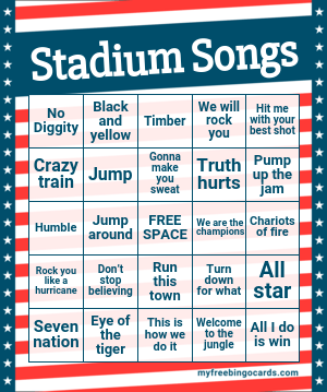 Stadium Songs Bingo