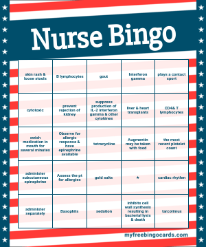 Print 100+ Nurse Bingo Cards