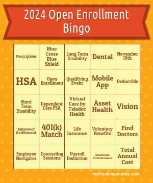 2024 Open Enrollment Bingo
