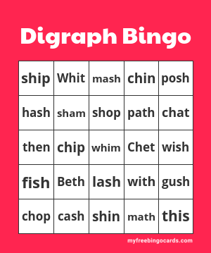 Digraph Bingo