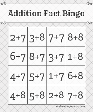 Addition Fact Bingo