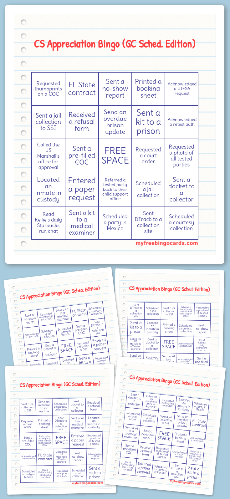 Virtual CS Appreciation Bingo (GC Sched. Edit…