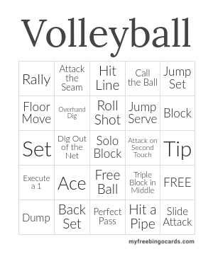 Volleyball Bingo