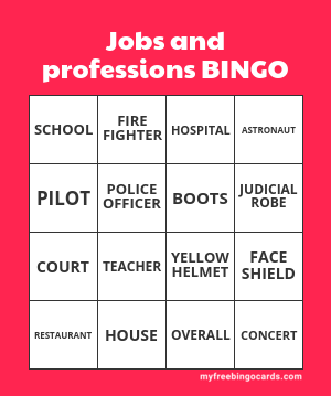 Jobs and professions BINGO