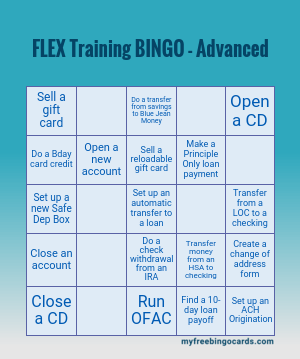 FLEX Training BINGO - Advanced