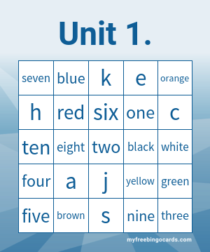 Unit 1. Bingo