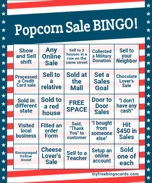 Popcorn Sale BINGO!