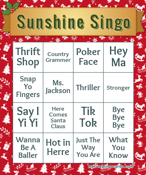 Sunshine Singo Bingo