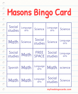 Masons Bingo Card