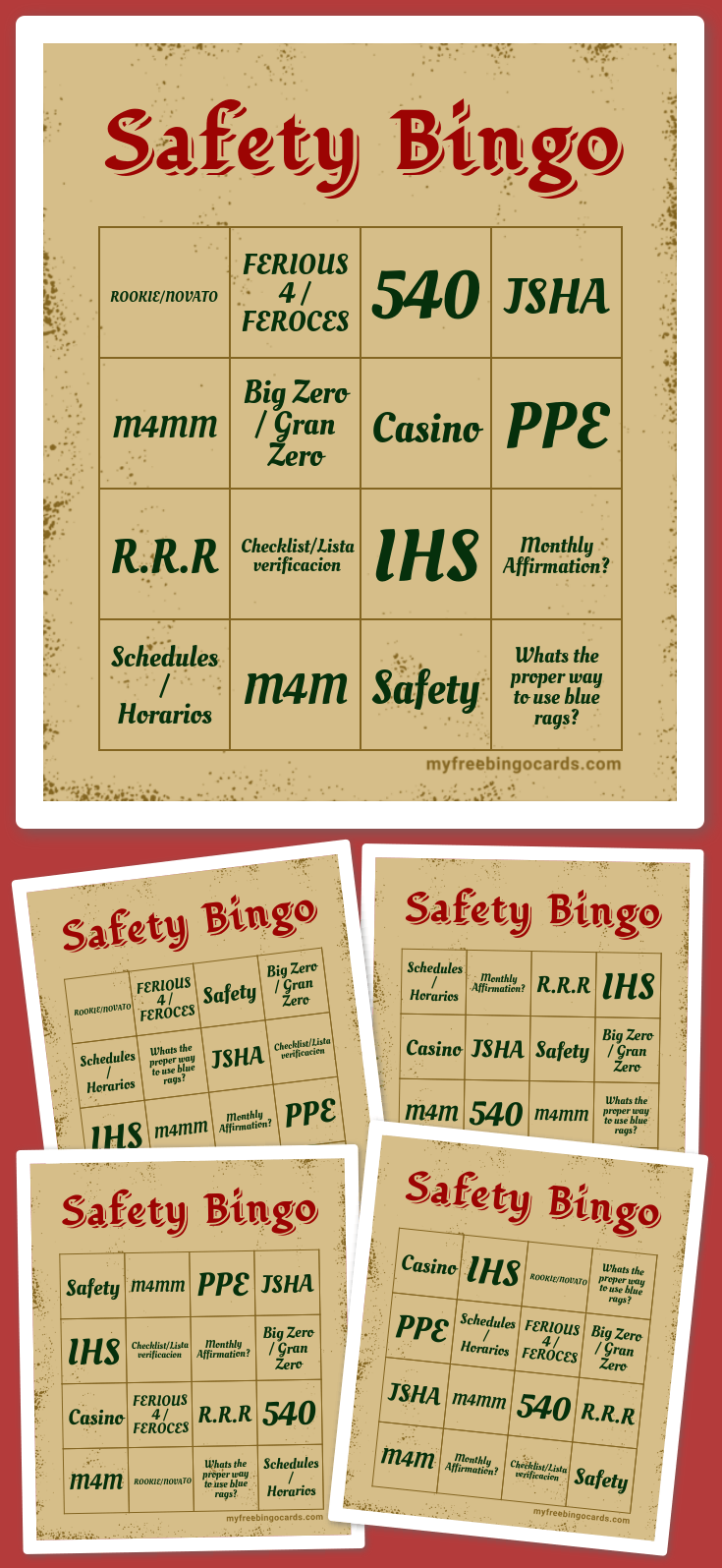 Virtual Safety Bingo