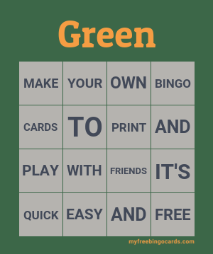 Print 100+ Green Bingo Cards
