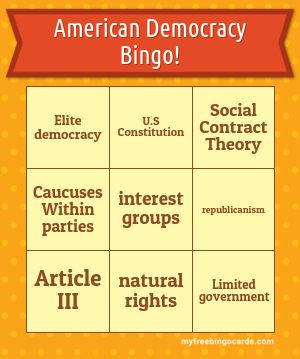 American Democracy Bingo!
