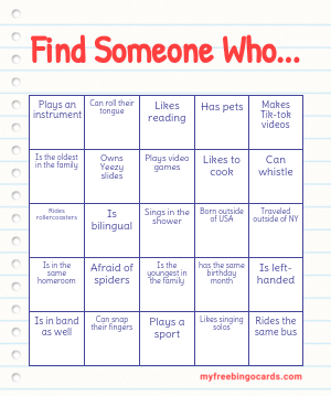 Find Someone Who... Bingo
