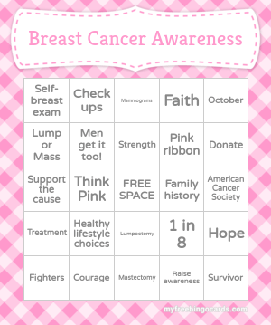 Breast Cancer Awareness Bingo