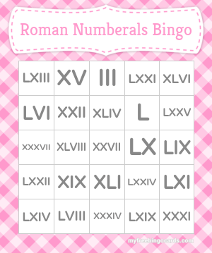 Roman Numberals Bingo