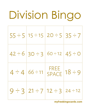 Division Bingo