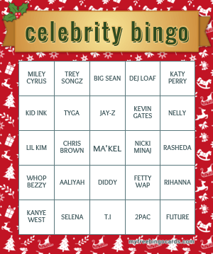 Print 100+ celebrity bingo cards