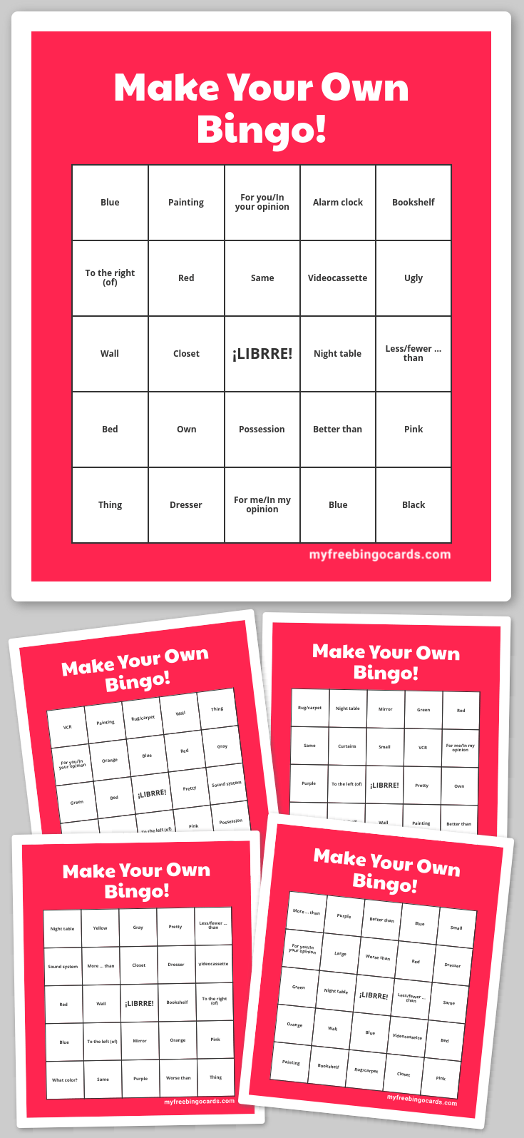Virtual Make Your Own Bingo!