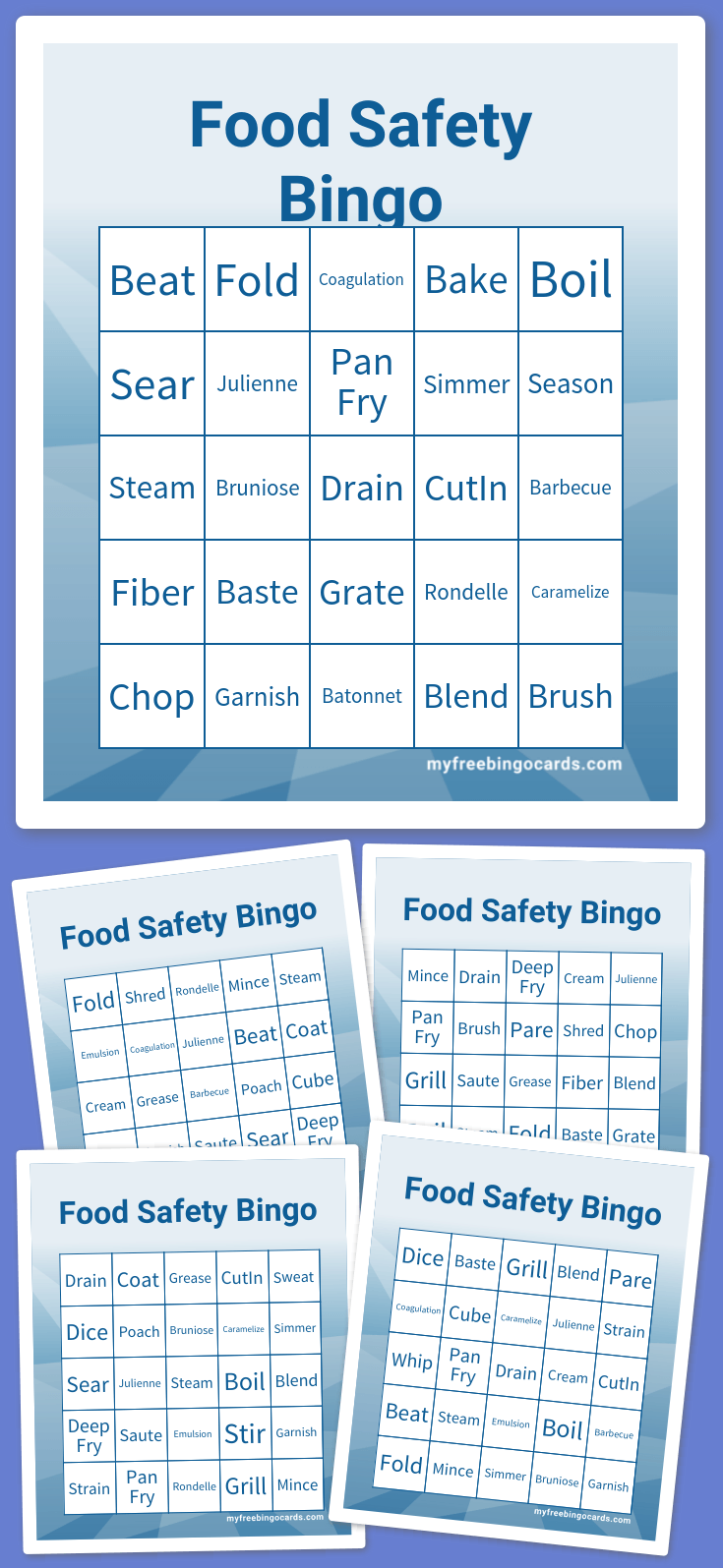 Virtual Food Safety Bingo