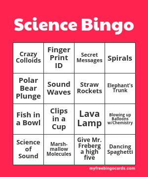 Print 100+ Science Bingo Cards