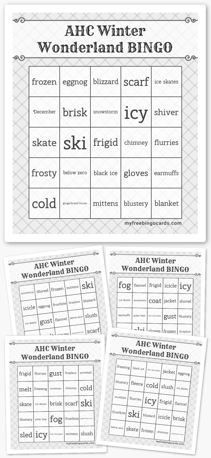 Virtual AHC Winter Wonderland BINGO