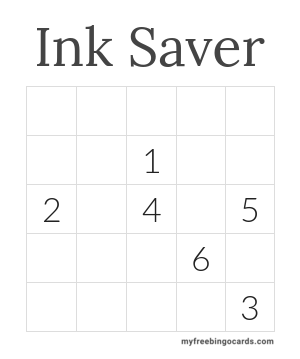 Ink Saver Bingo