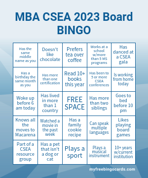 MBA CSEA 2023 Board BINGO