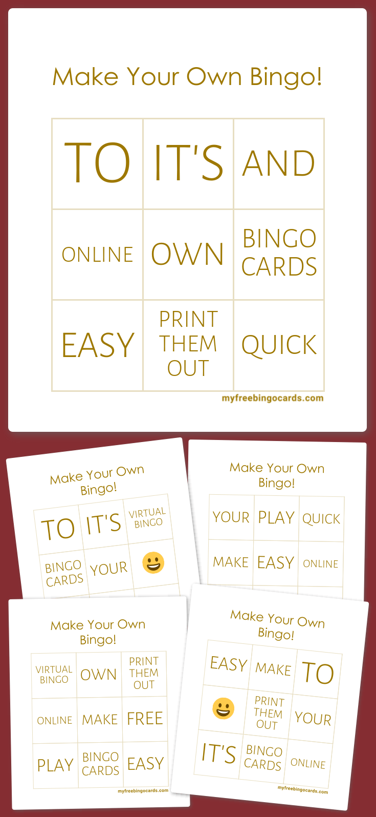 Virtual Make Your Own Bingo!