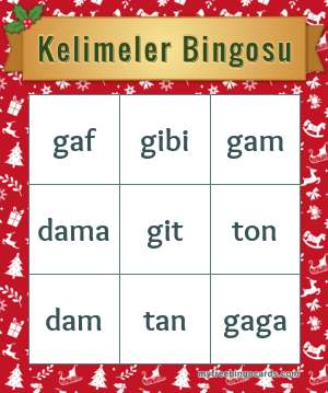 Kelimeler Bingosu