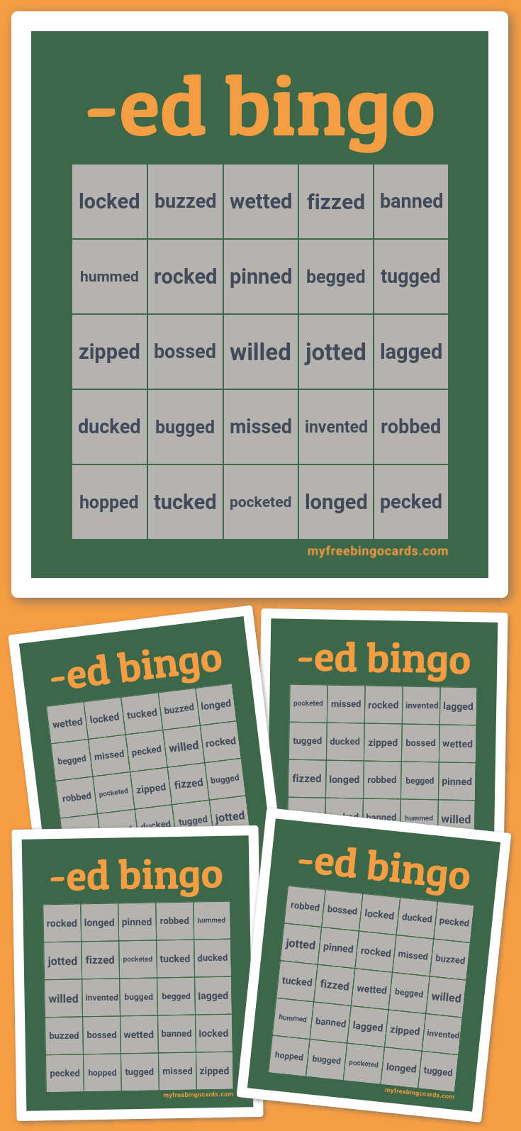 Virtual -ed bingo