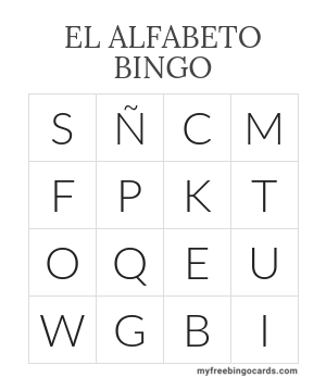 EL ALFABETO BINGO