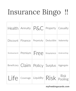 Insurance Bingo
