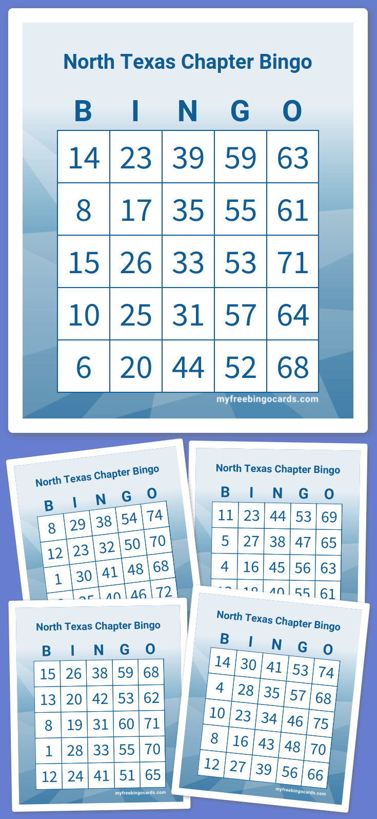 Virtual North Texas Chapter Bingo