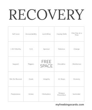 RECOVERY BINGO