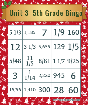 Unit 3 5th Grade Bingo