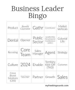 Business Leader Bingo