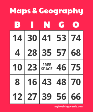 Maps & Geography BINGO