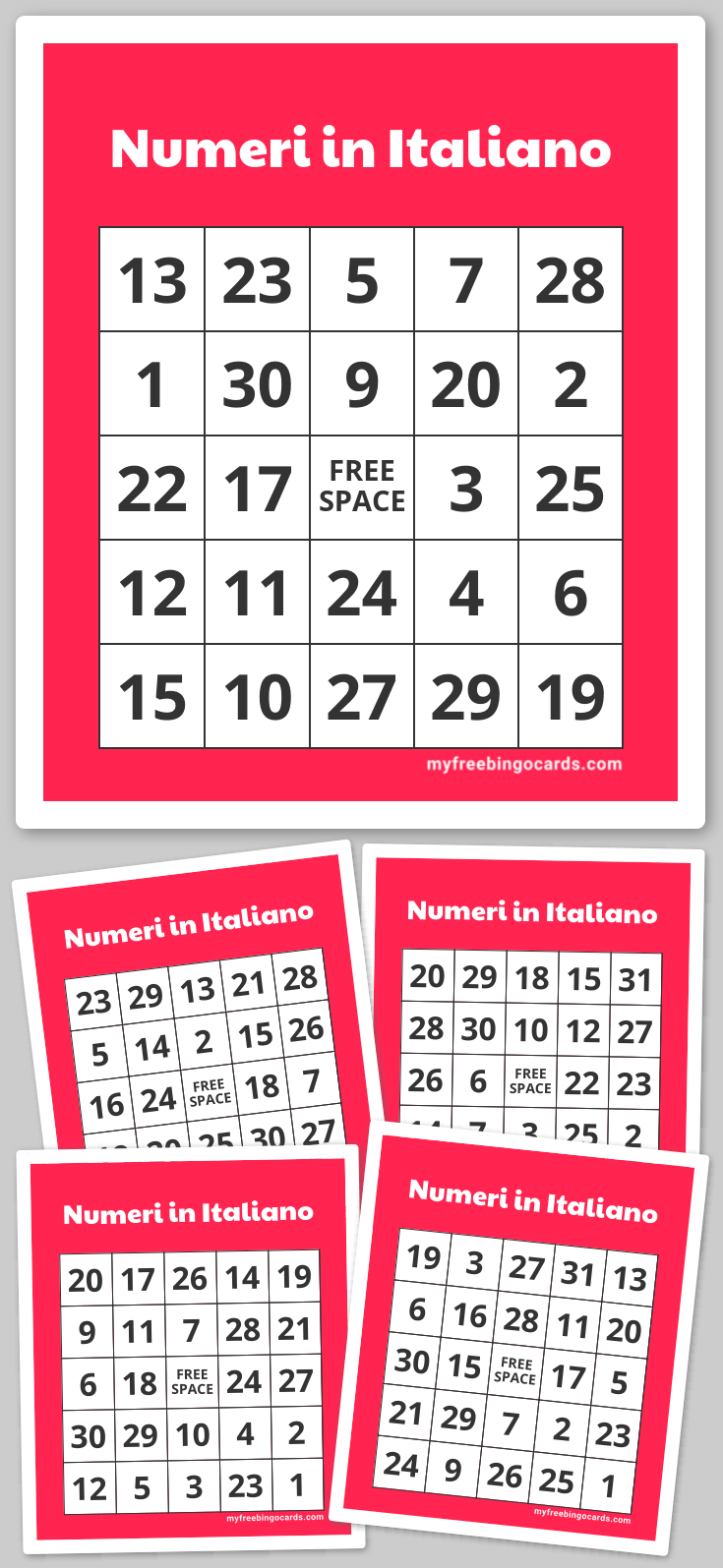 Virtual Numeri in Italiano Bingo