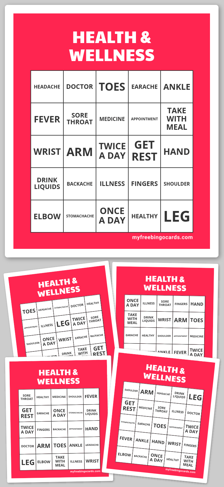 Virtual HEALTH & WELLNESS BINGO