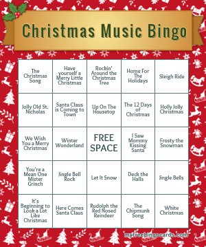 Christmas Music Bingo