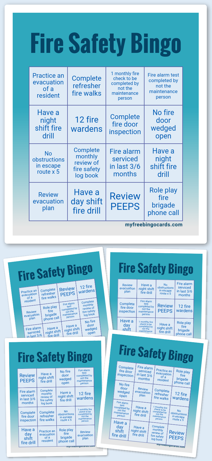 Virtual Fire Safety Bingo